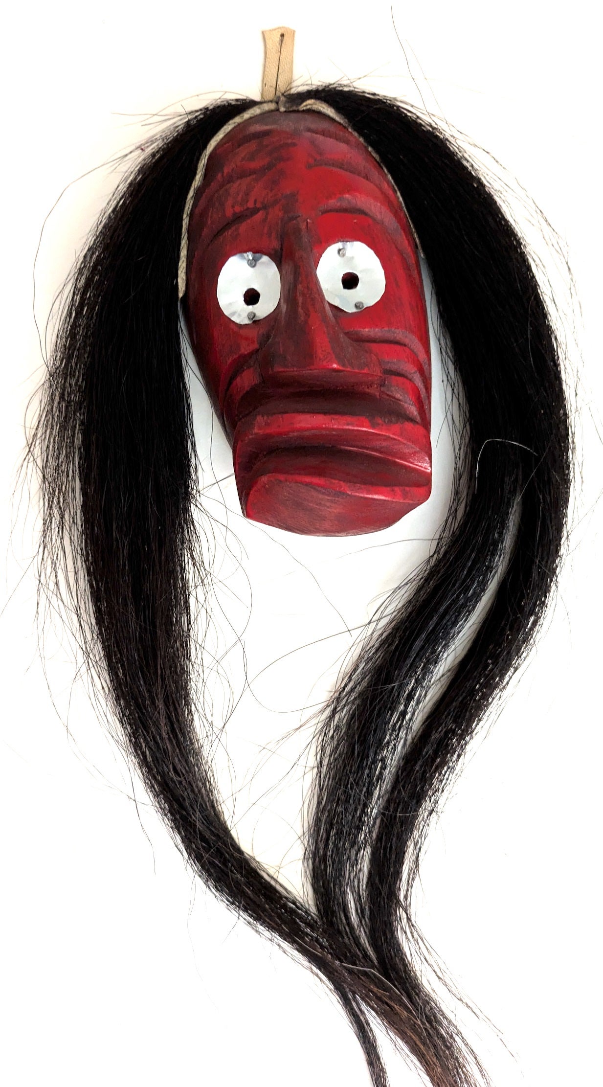 "Broken Nose" 6" Iroquois wooden travel mask: John Elliott, Mohawk ...