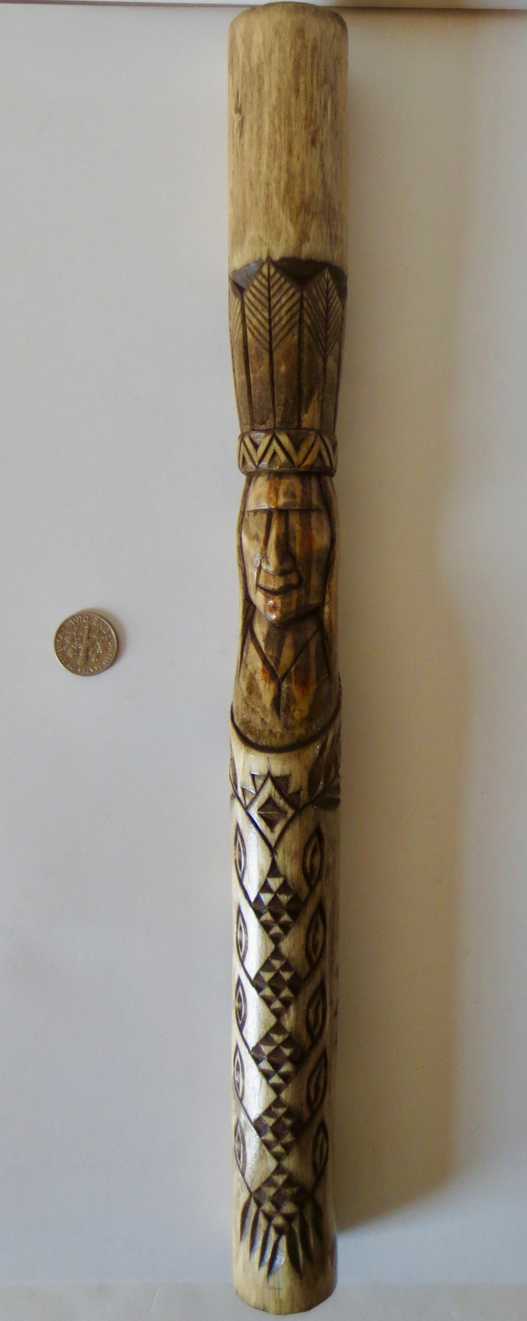 Chief's Face Talking Stick, Flower & traditional designs: Erik Sappier ...