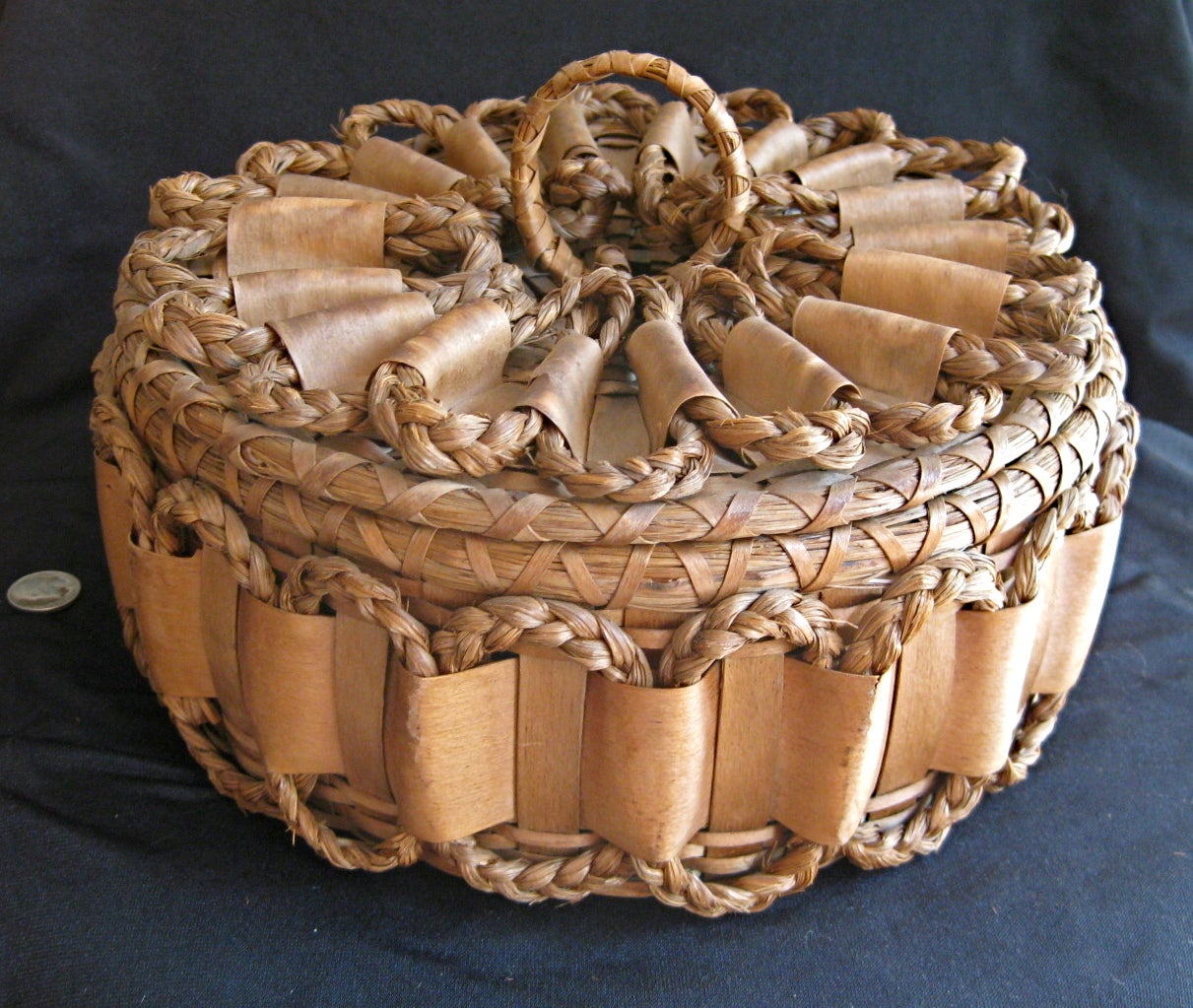 Large Looping Braids - Vintage Passamaquoddy Basket | American Native ...