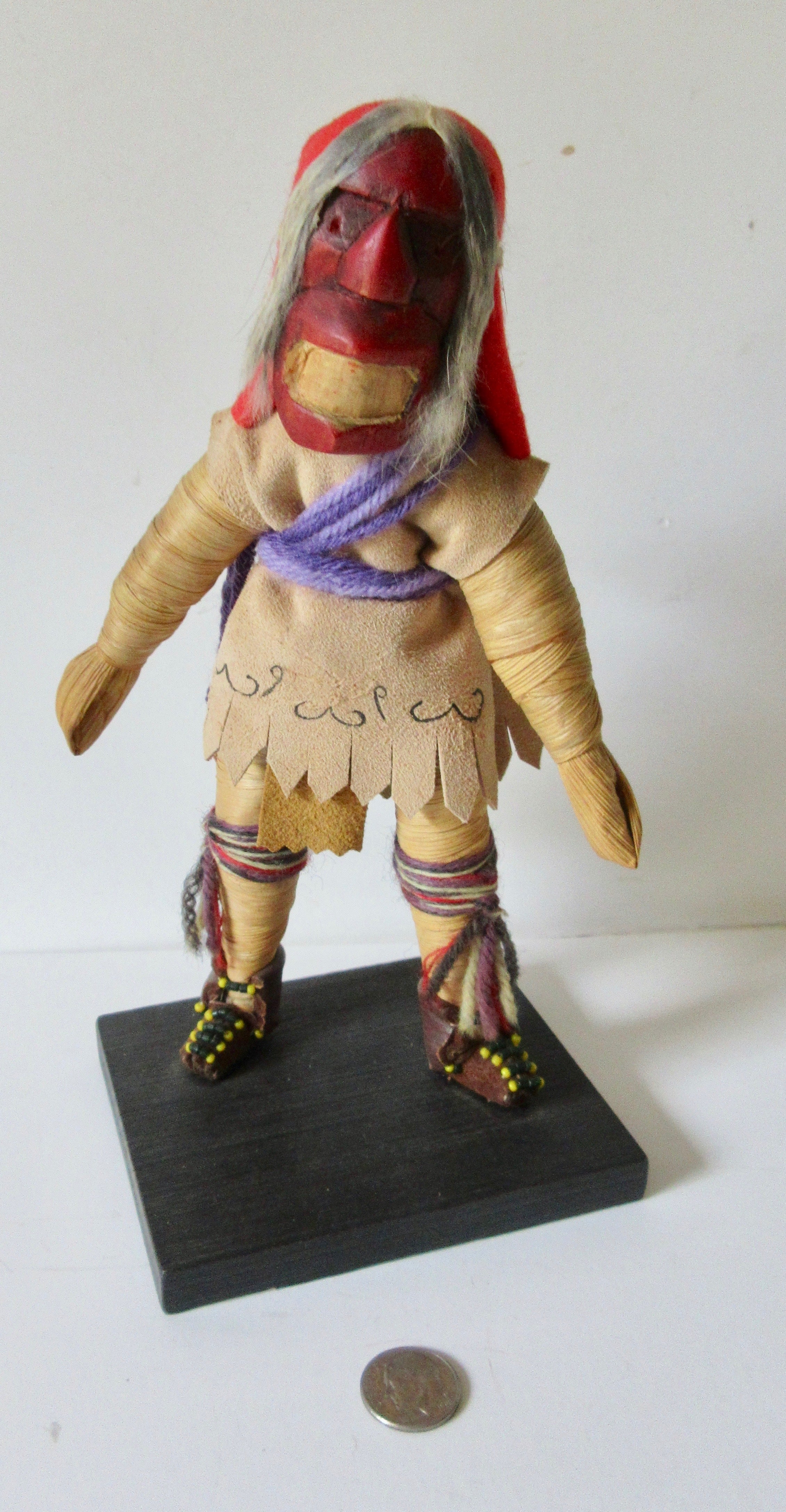 Vintage "Blower Mask" False Face Mask Corn Husk Doll: Iroquois ...